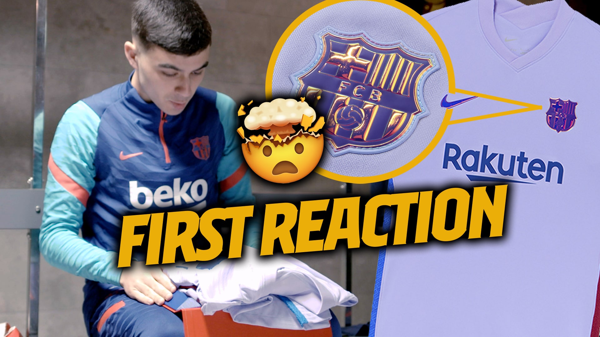Pedri's gets a look at the new FC Barcelona away kit