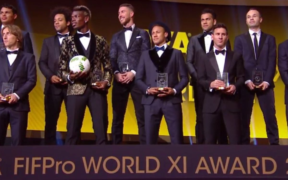 Messi, Neymar, Alves et Iniesta, présents dans le FIFA FIFPro XI 2015, le onze idéal de la FIFA