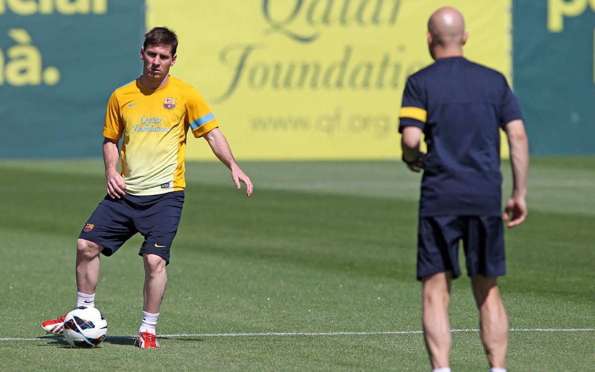 Messi starts fitness work on the field