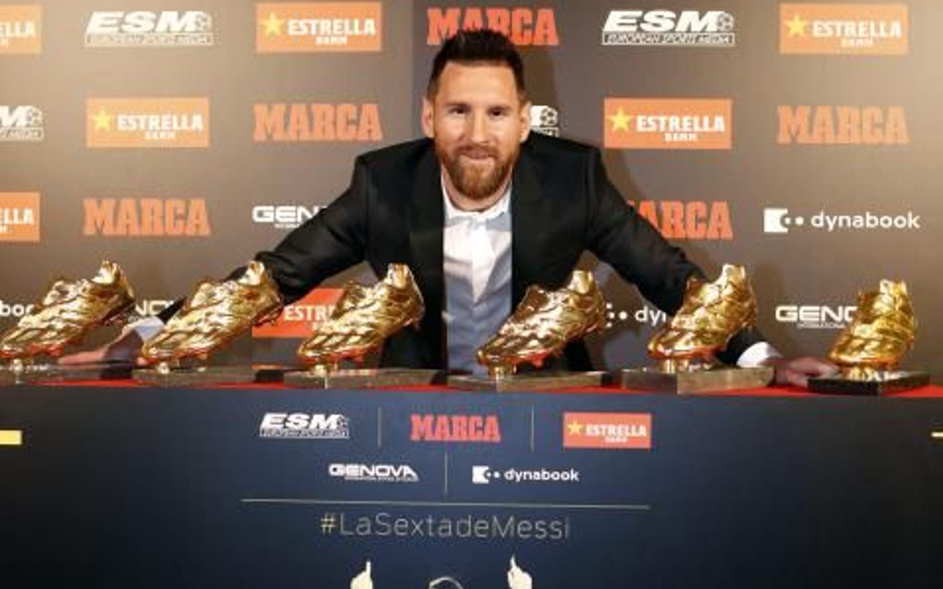 Messi's sixth Golden Shoe in photos