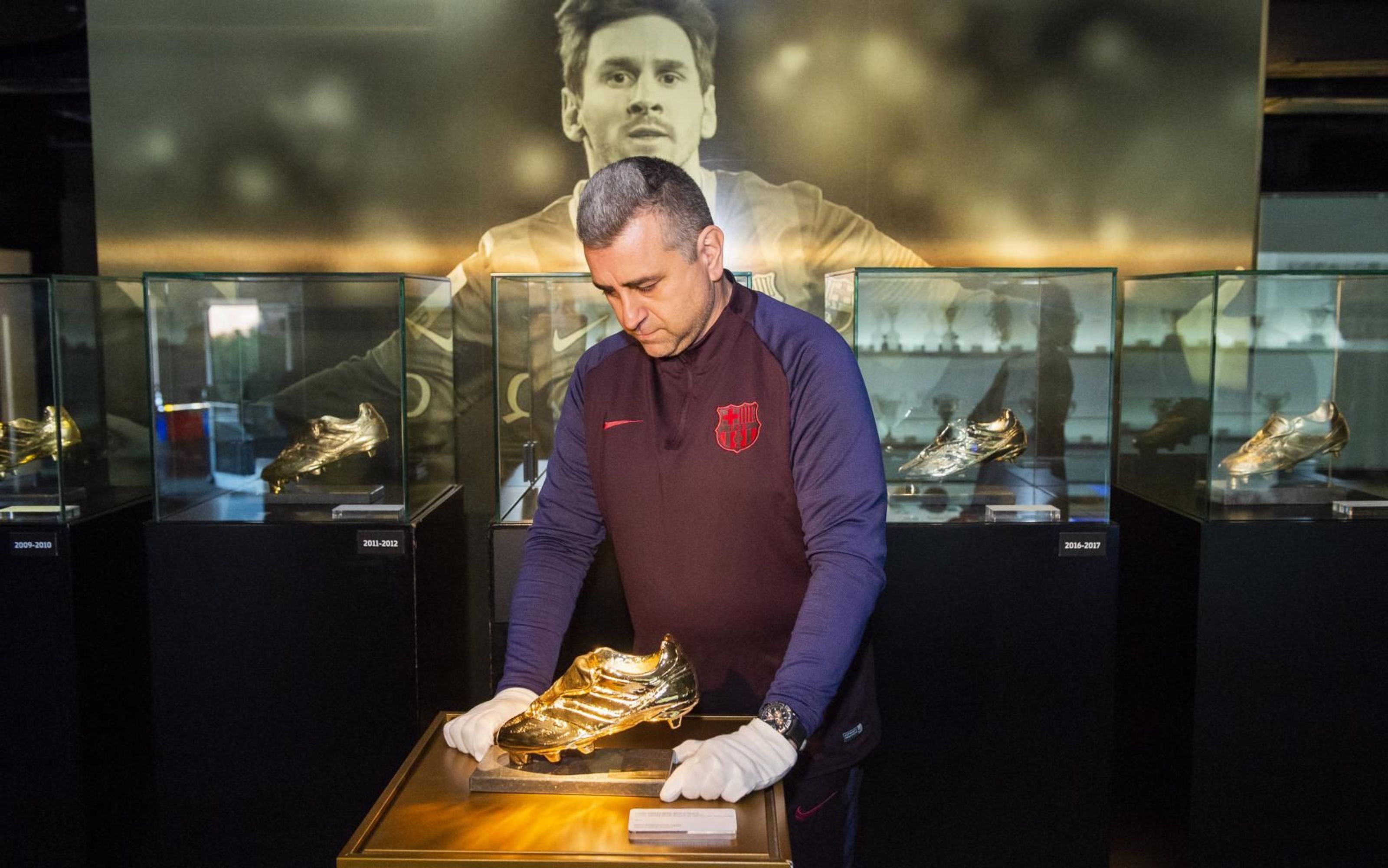 Messi's 6th Golden Shoe on display in Musum
