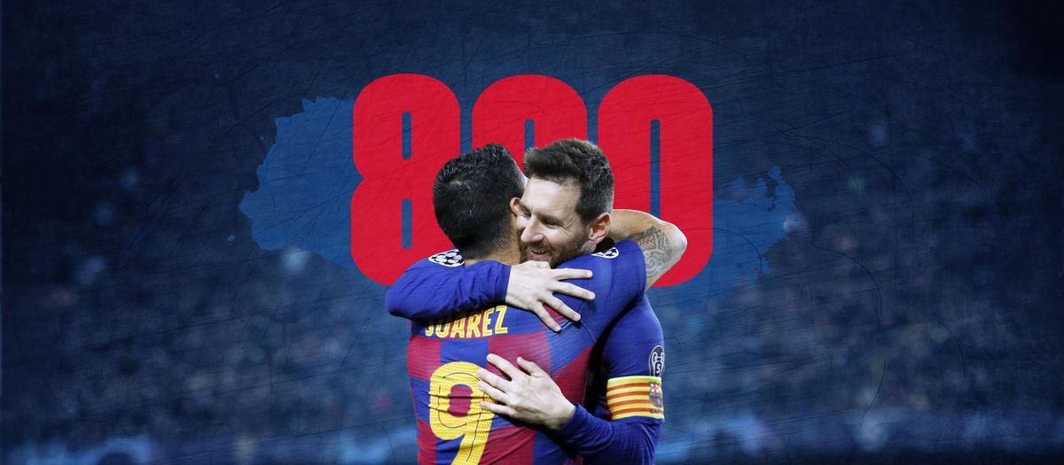 Messi + Suárez = 800 goals