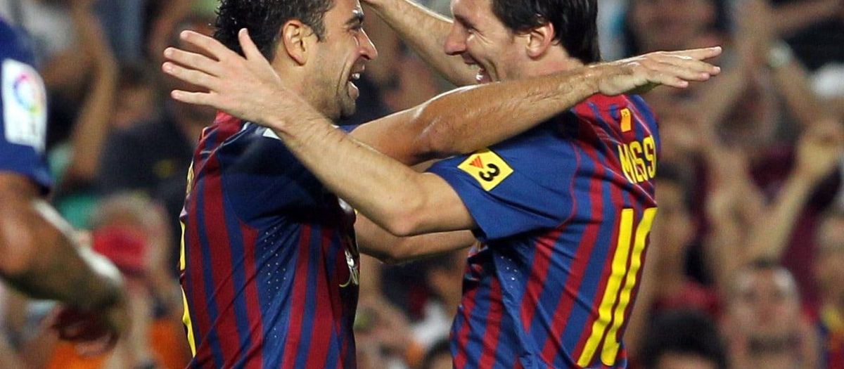 Xavi and Messi, the two players with the most games in Barça's history