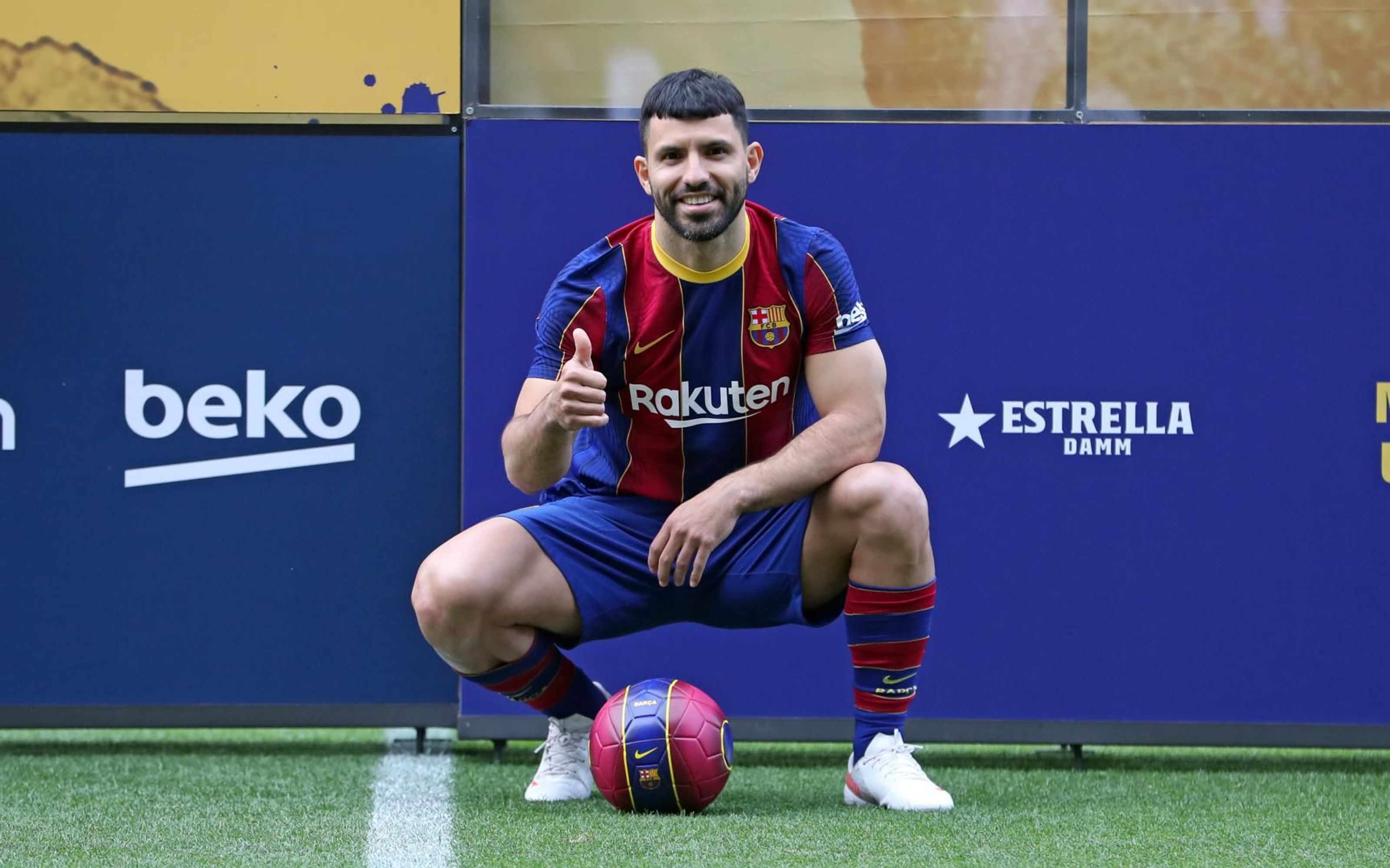 Las primeras imágenes de Agüero como jugador del Barça