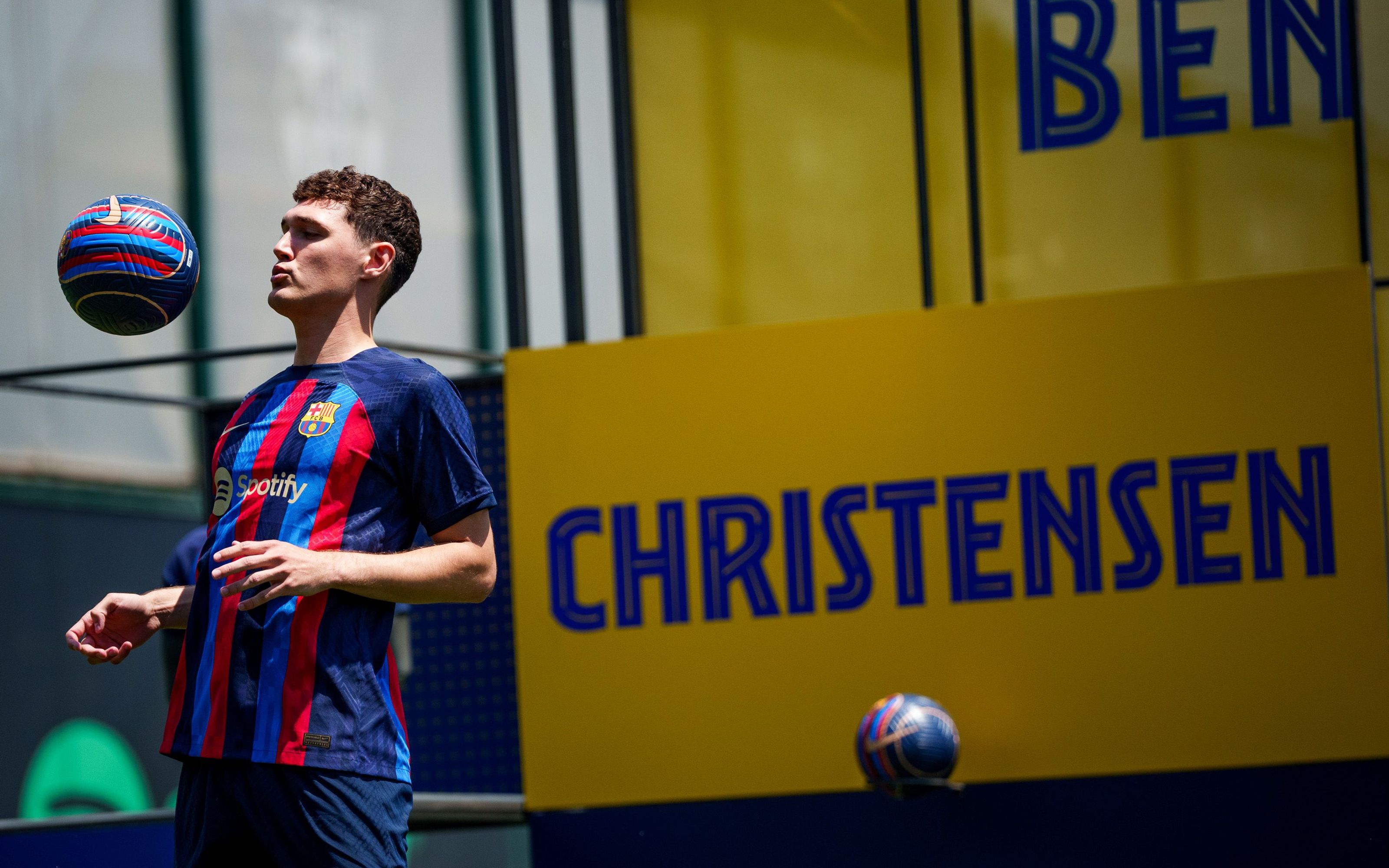 Christensen's first day at Barça