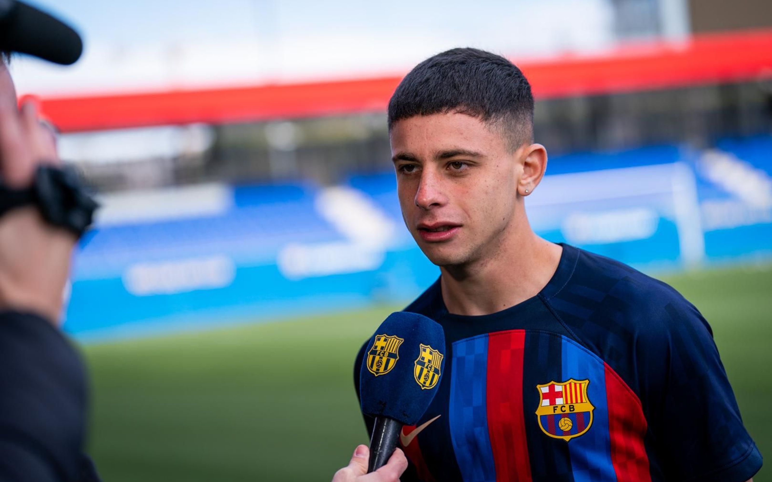 Presentació de Lucas Román com a nou jugador del Barça Atlètic (18-01-23)