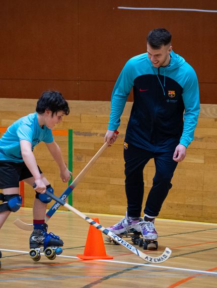 El entrenamiento de Pau Bargalló y Helder Nunes con la base del Horta