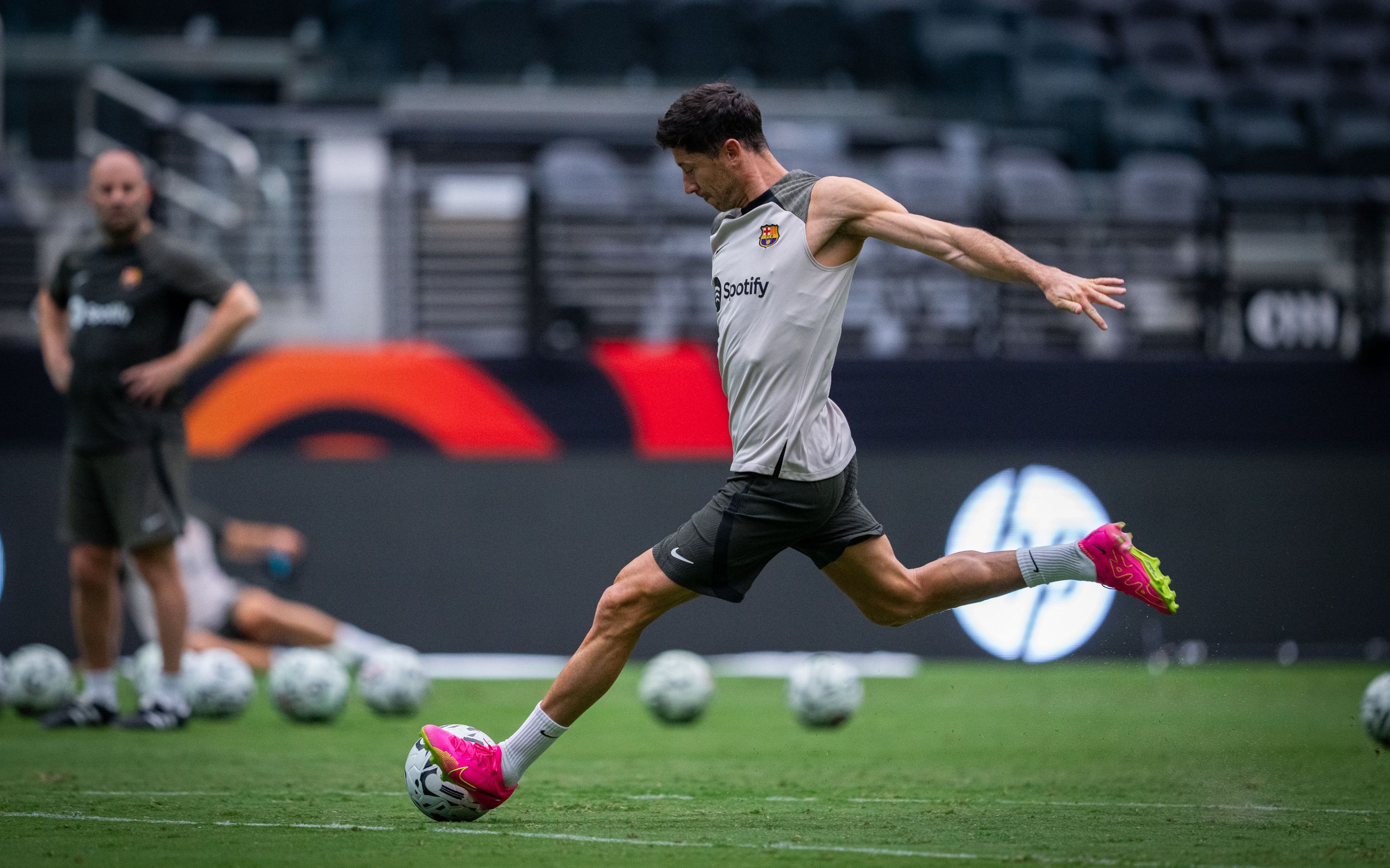 El entrenamiento previo al último partido de la gira