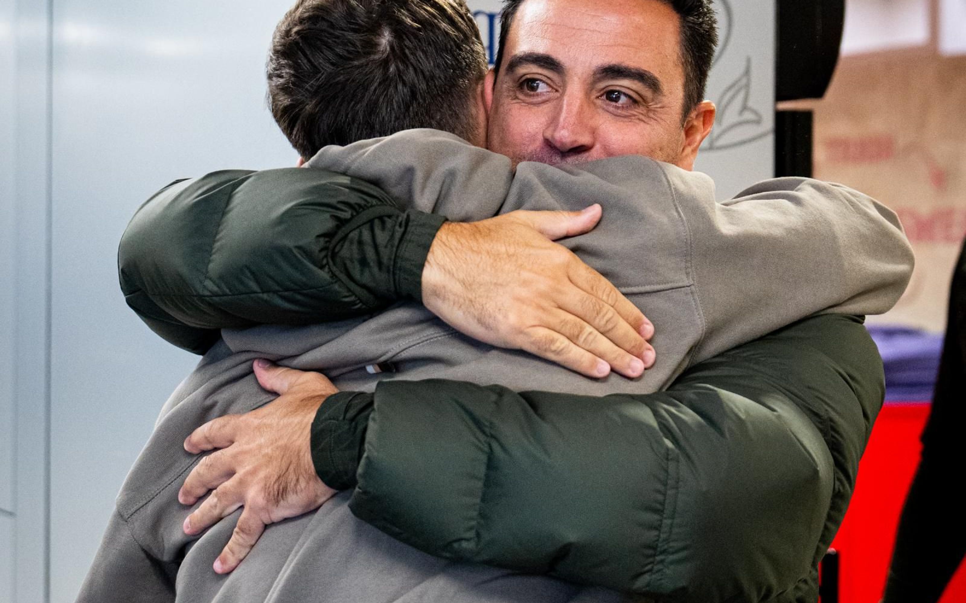 Gavi visits his team-mates