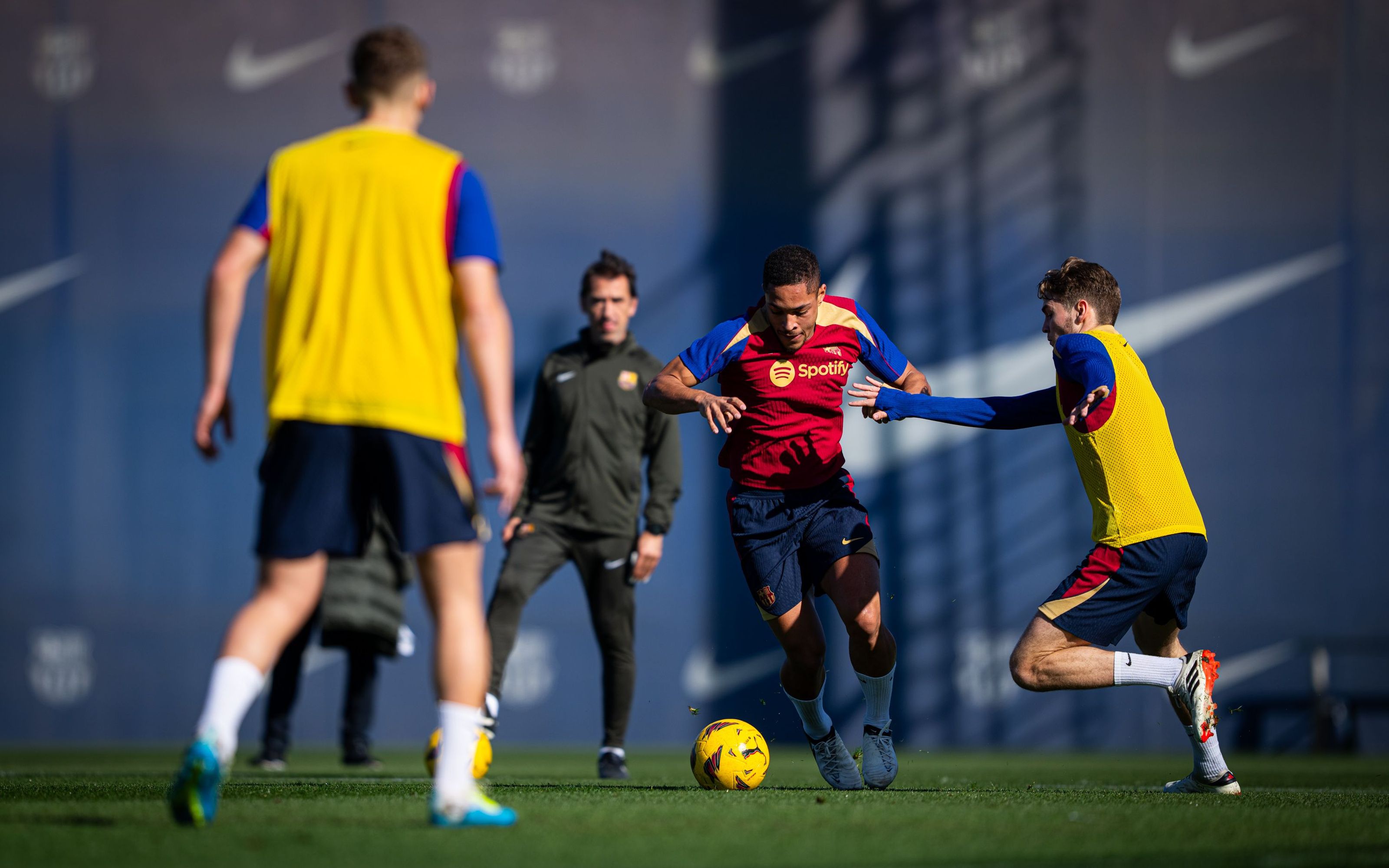 Entrenamiento el día después de ganar en Vitoria