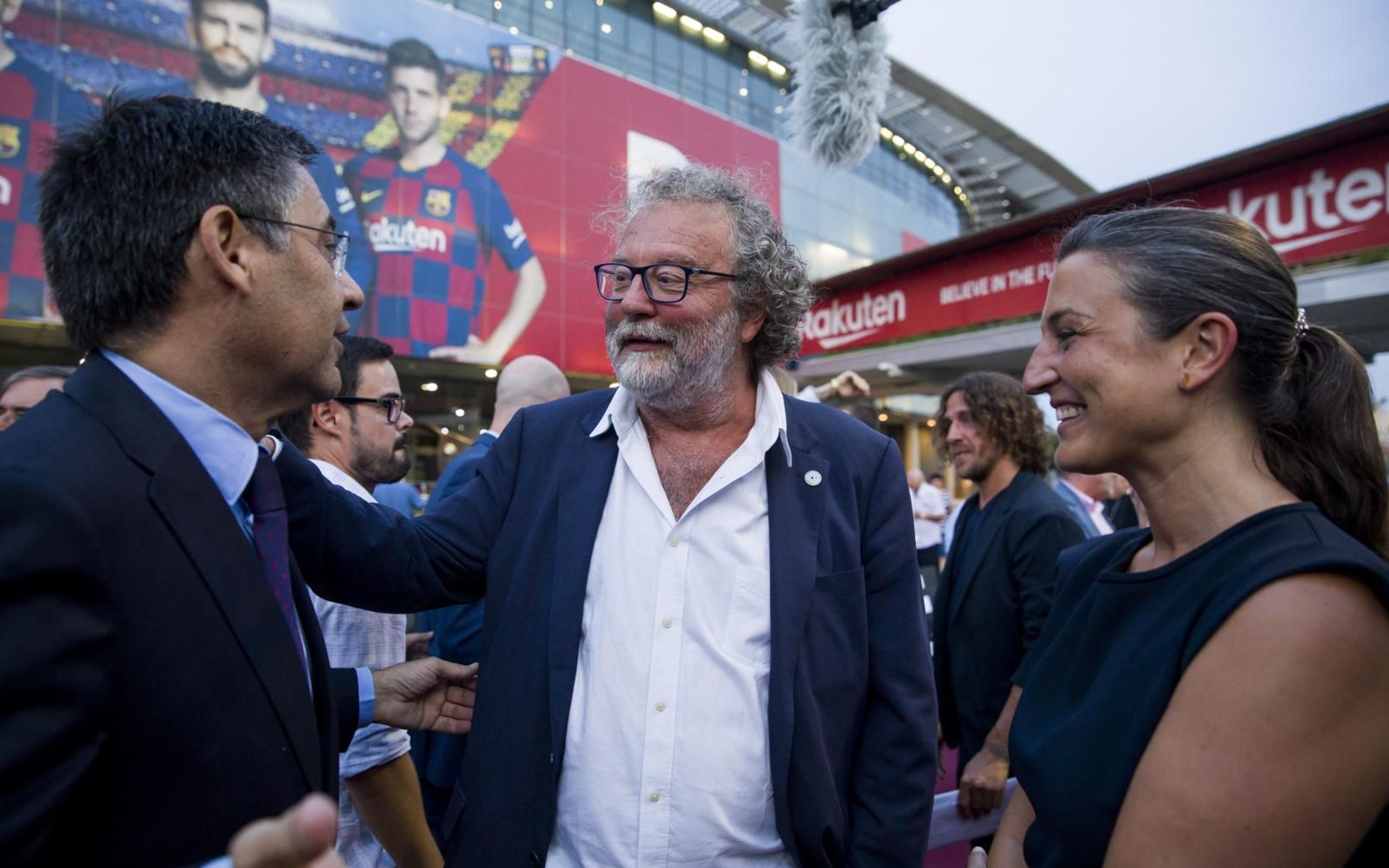 Unveiling of Johan Cruyff statue at Camp Nou